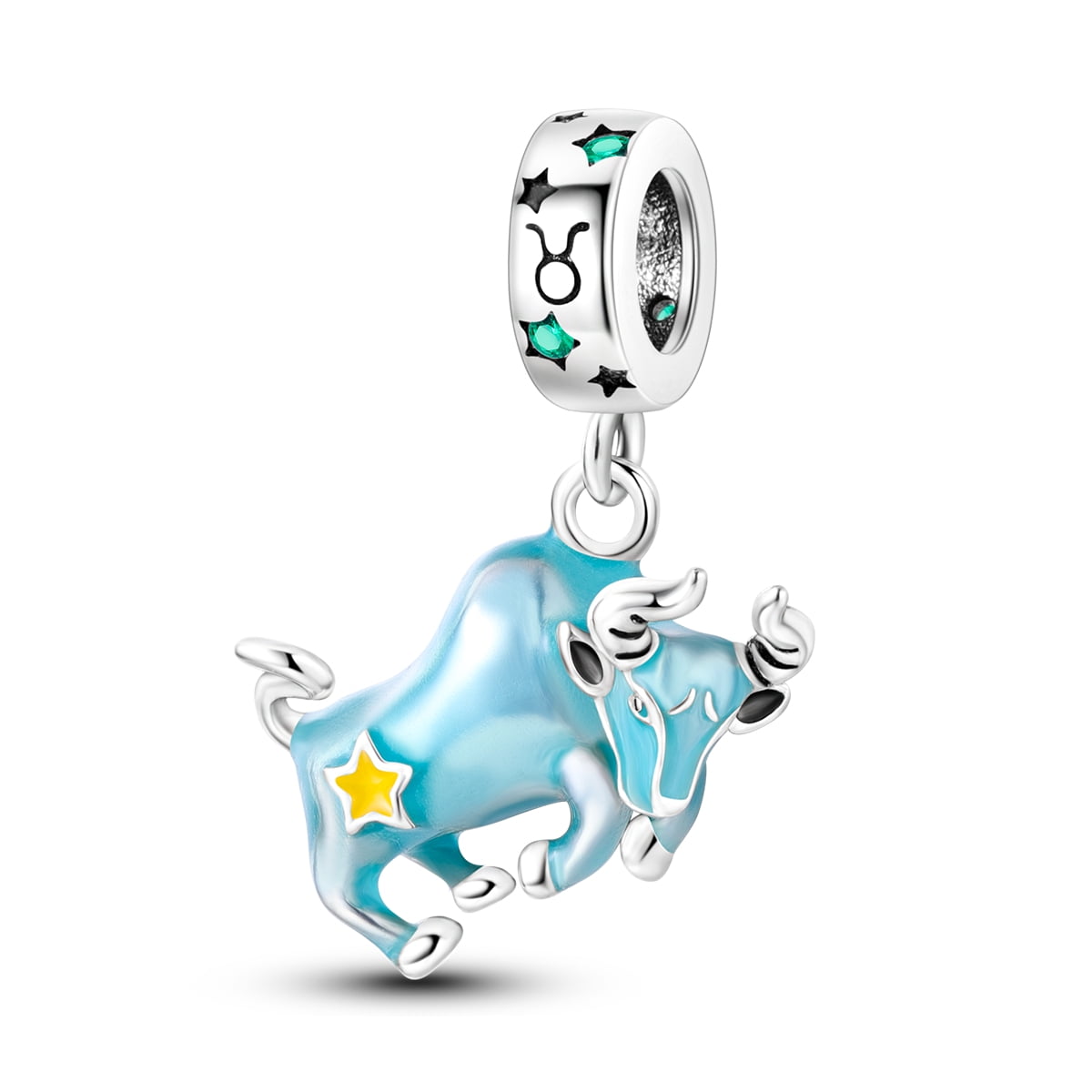 MULA 12 Constellation Zodiac Charm for Bracelet 925 Silver Charm Taurus ...