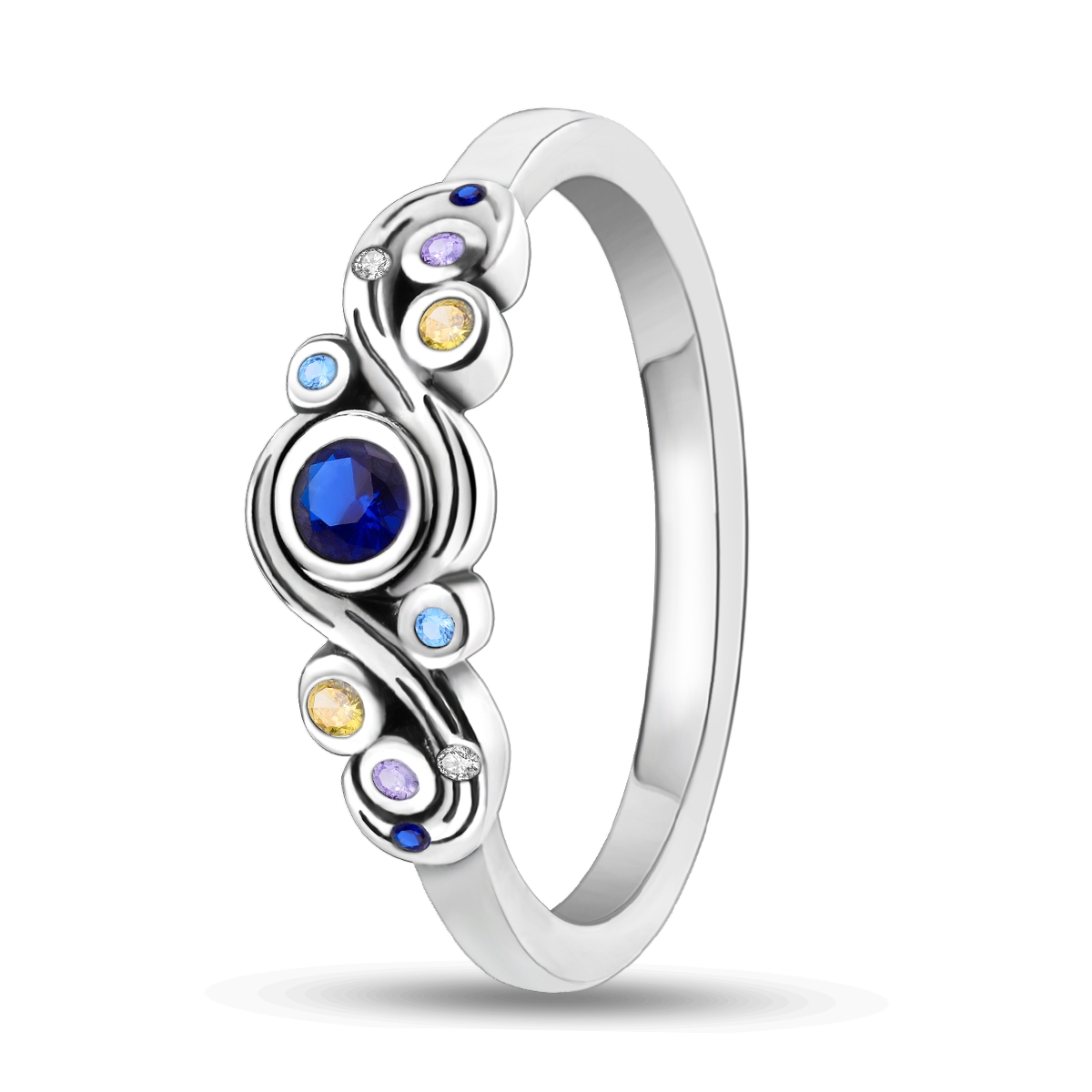 MULA 925 Sterling Silver Rings Vingtage with Cubic Zirconia Size 6-9 ...