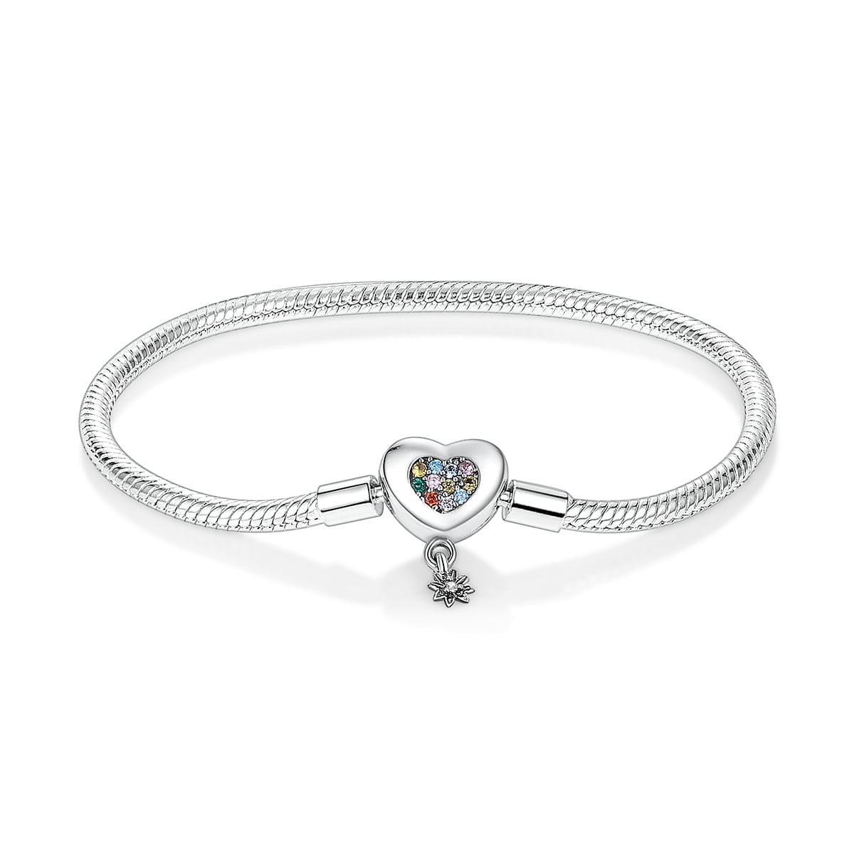 MULA 925 Sterling Silver Snake Chain Bracelet DIY Charms Bracelet for ...