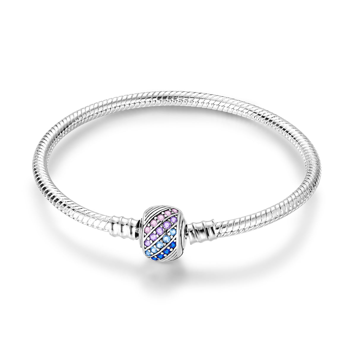 MULA 925 Sterling Silver Snake Chain Bracelet DIY Charms Bracelet for ...