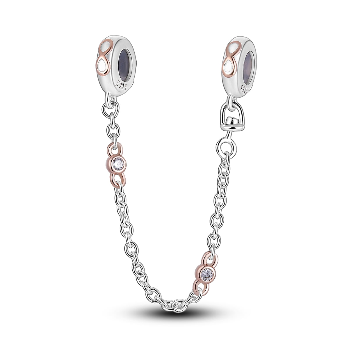 MULA 925 Sterling Silver Stopper Safety Chain for Bracelets Lucky ...