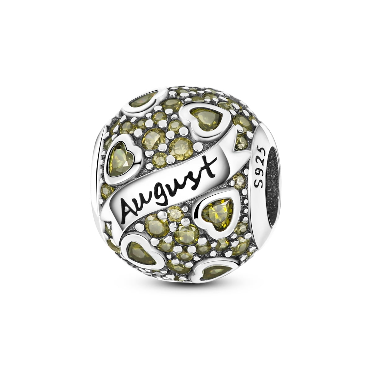MULA Aug Birthstone Charms 925 Sterling Silver Charms for Bracelets and ...