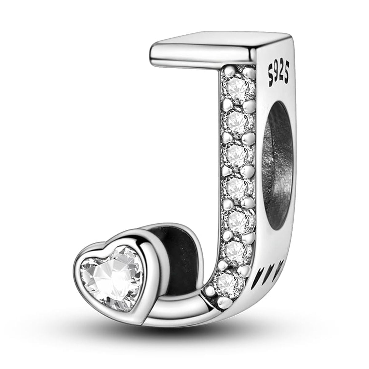 MULA Letter A-Z Charms for Bracelets 925 Sterling Silver Love Heart ...
