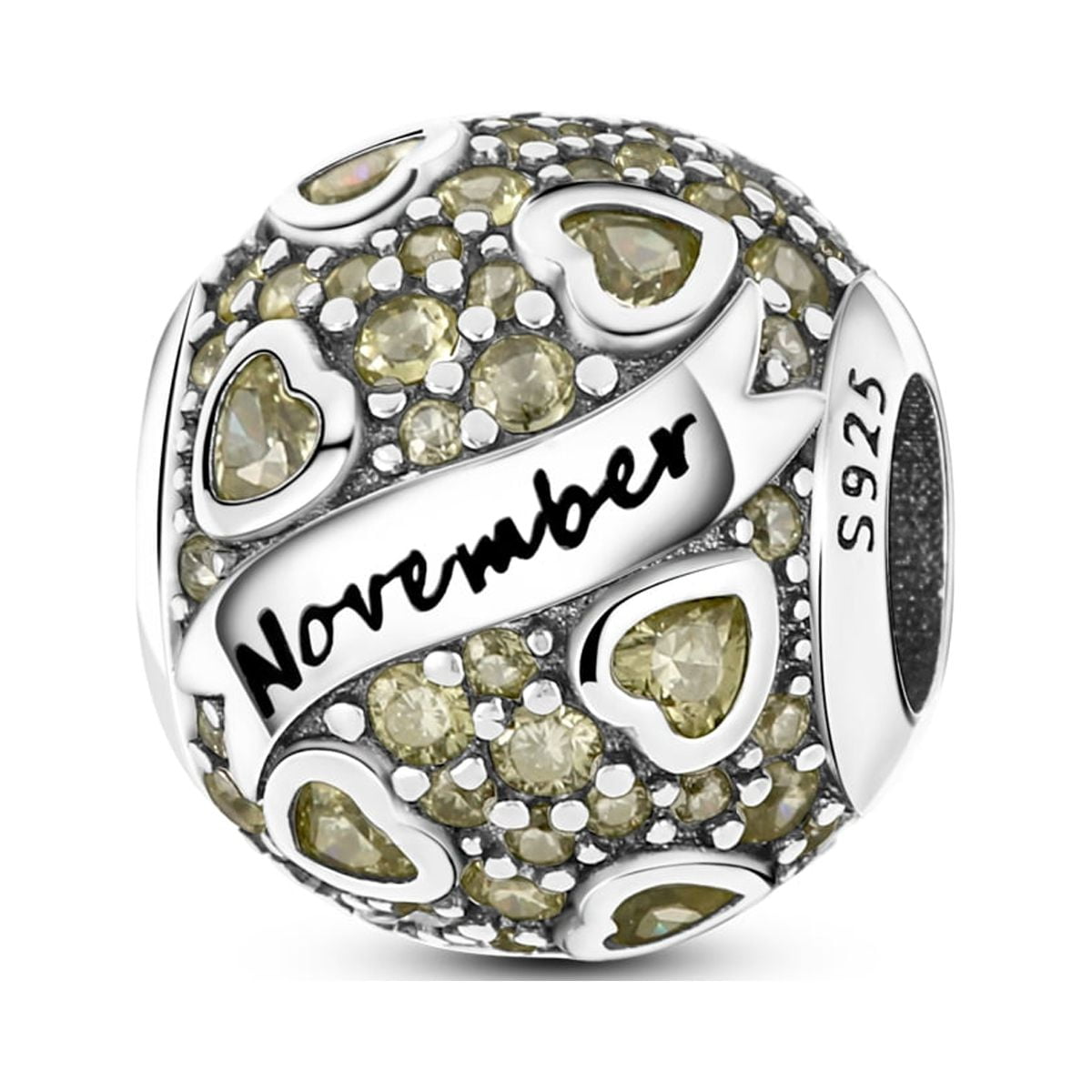 MULA Nov Birthstone Charms 925 Sterling Silver Charms for Bracelets and ...