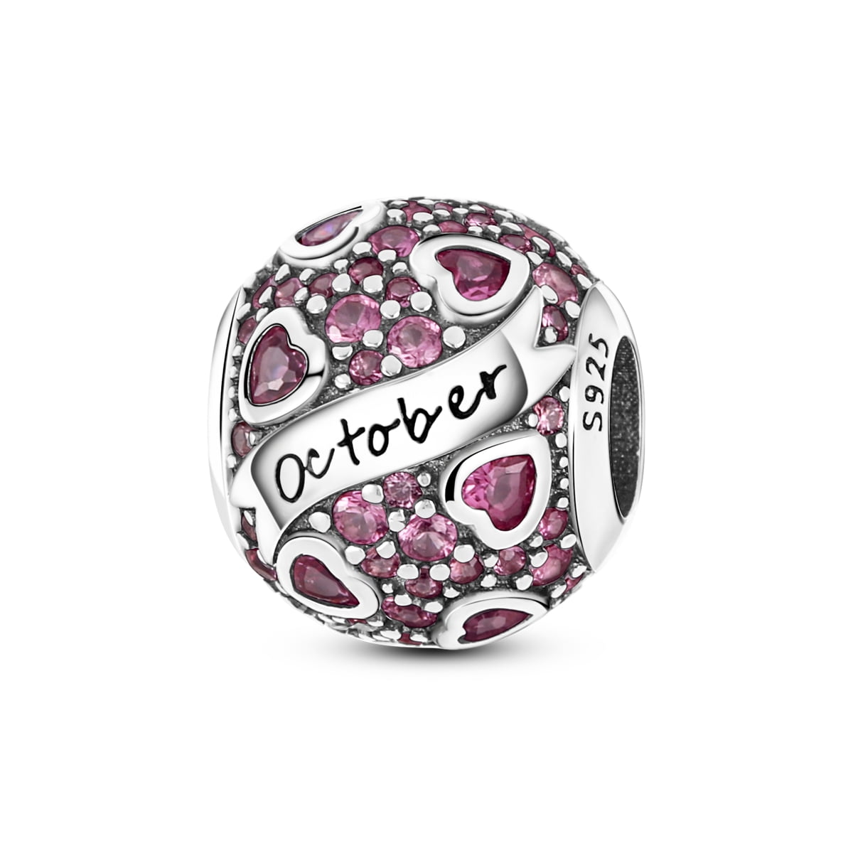 MULA Oct Birthstone Charms 925 Sterling Silver Charms for Bracelets and ...