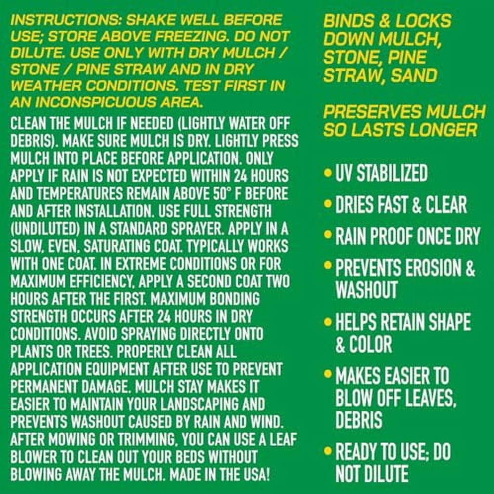 MULCH STAY Mulch Glue, Stone Glue & Preservative for Landscaping. 128 ...