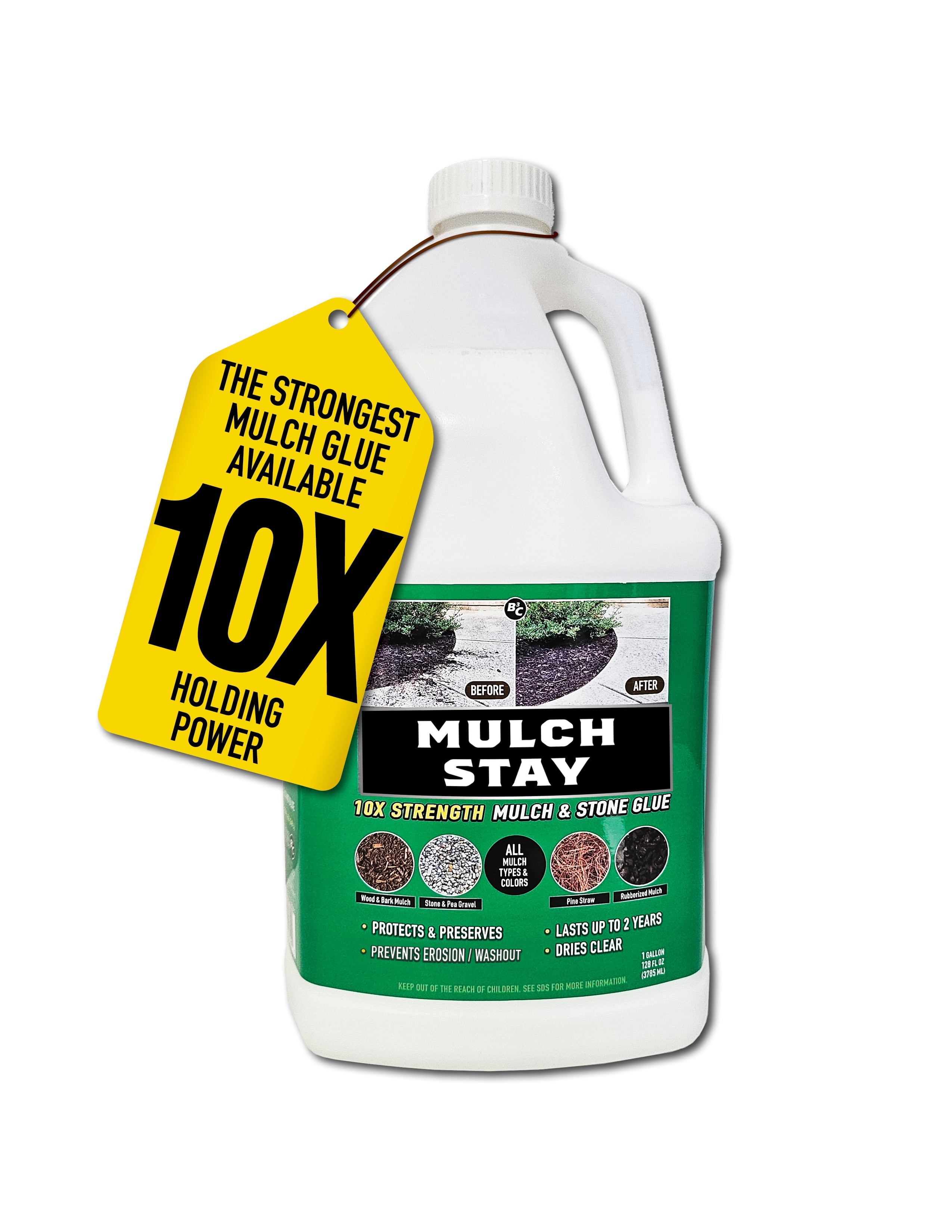 B 3 C’s MULCH STAY - Advanced Mulch & Stone Glue, Erosion Preventative ...