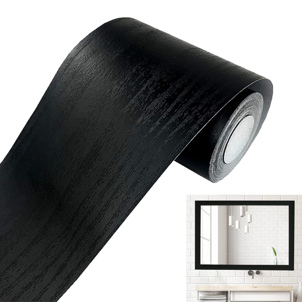 Mullsan 10meters Black Wood Wallpaper Border Peel And Stick Wall Covering