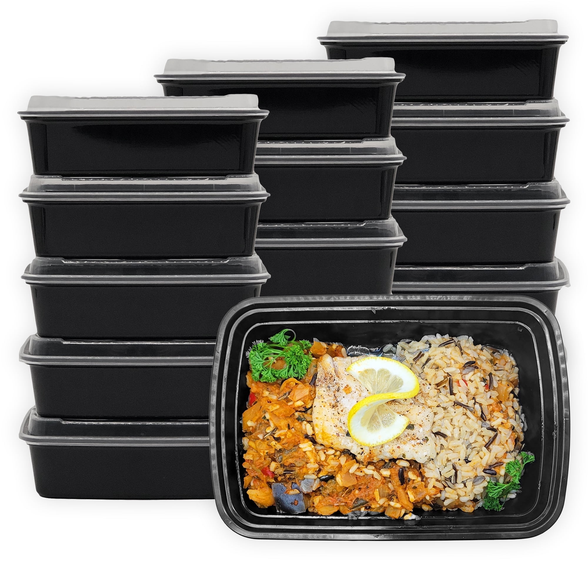 MULMEHË Plastic Food Storage Take-Out Container and Lid Combo, 24 oz ...