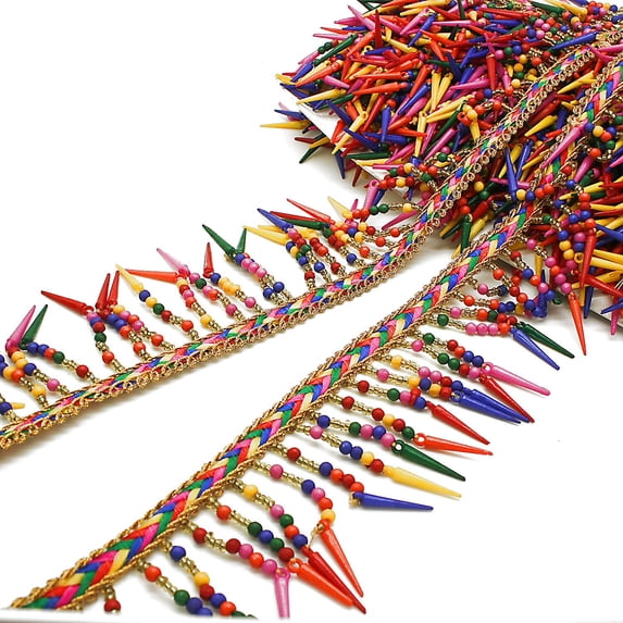 MULTCOLOR FRINGE BEADED TRIM - sarahi.NYC - Walmart.com