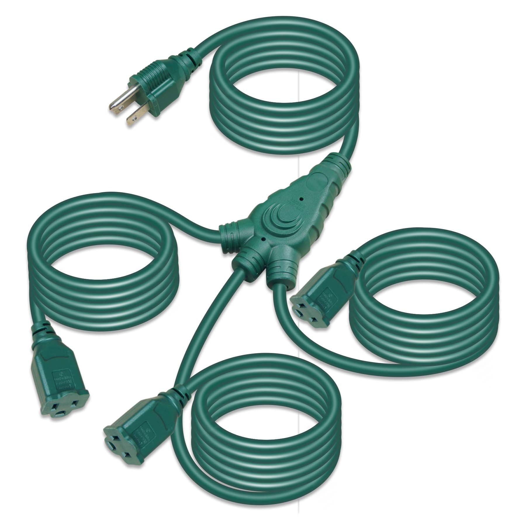 Outdoor 3-Outlet Multi-Directional Cord, Green, 25', by Holiday Time ...