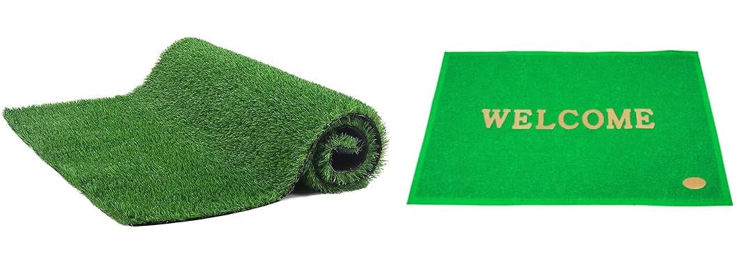 MULTIPRO PVC Artificial Grass Carpet Mat for Indoor Outdoor UseGreen ...
