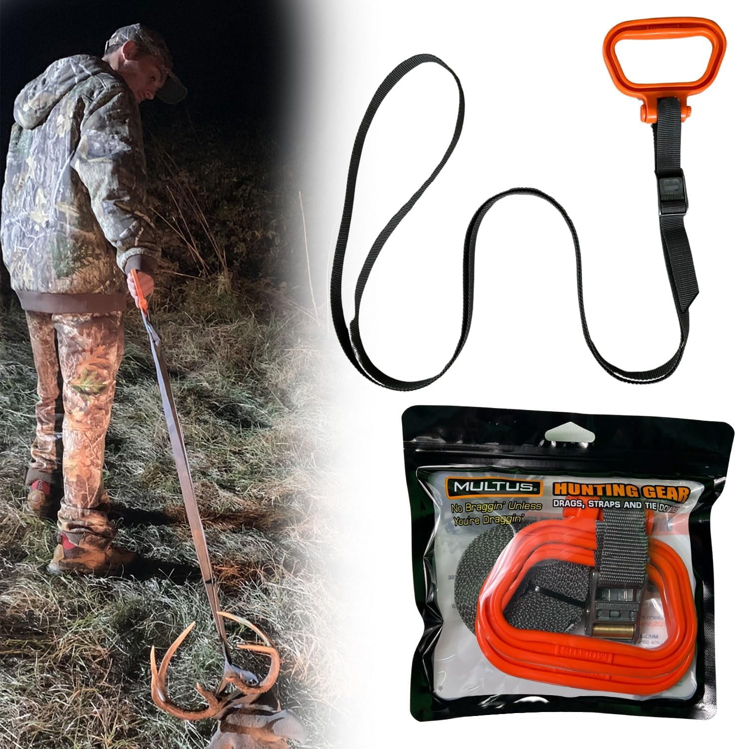 MULTUS Deer Drag Tie Down Hunting Gear - 4 Pack - Walmart.com
