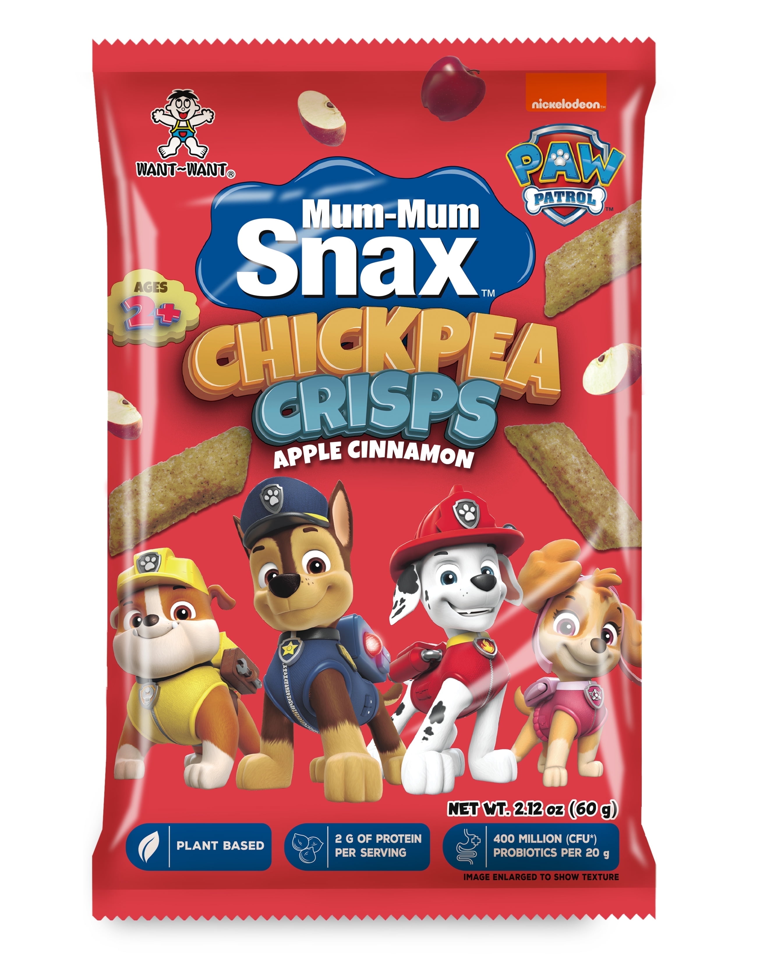 Mum-Mum Snax Paw Patrol Chickpea Crisps Apple Cinnamon 2.12oz (8 Pack ...