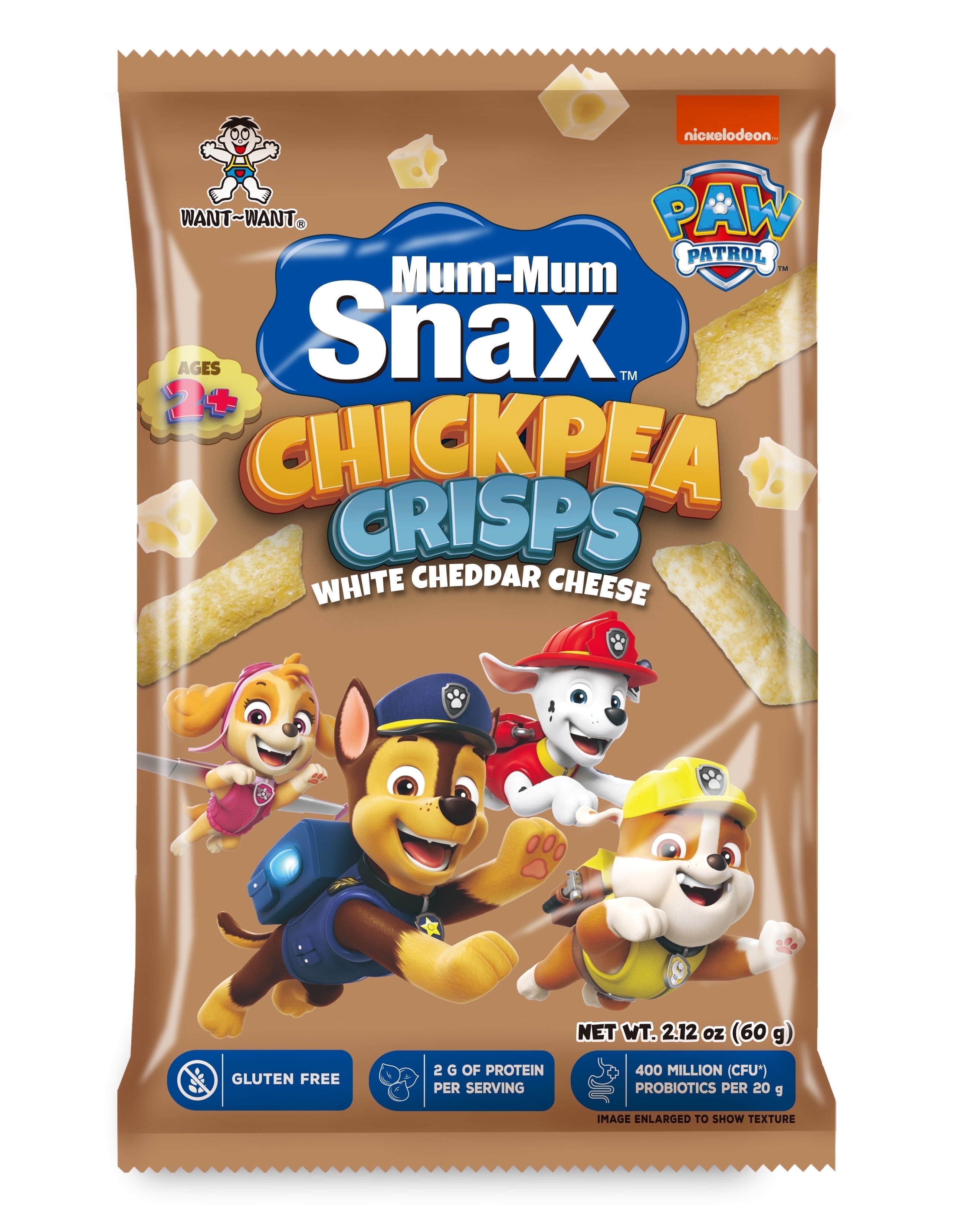 Mum-Mum Snax Paw Patrol Chickpea Crisps Cheddar Cheese 2.12oz (8 Pack ...
