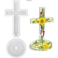 MUMQAQ 5'' Standing Cross Silicone Mold with Base, Crucifix Mold for ...