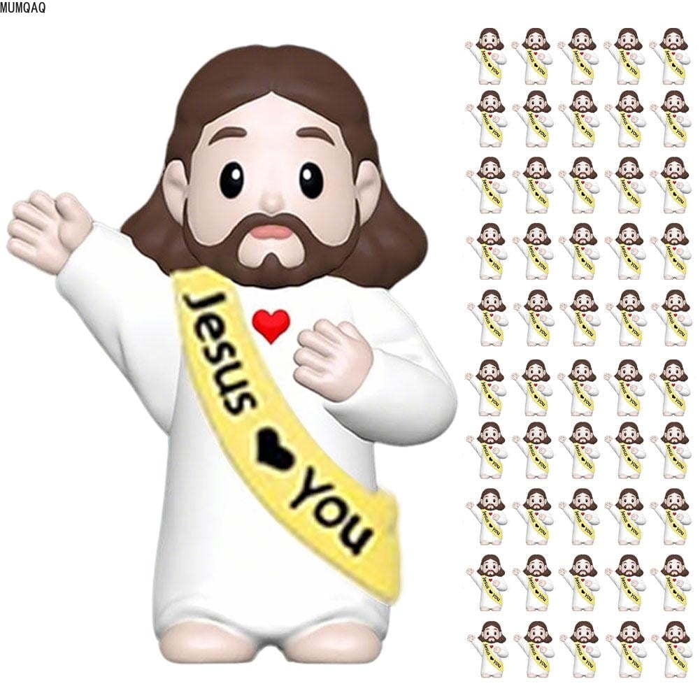 MUMQAQ 50 Pcs Little Jesus Figures，Mini Jesus Figurines Tiny Statues ...