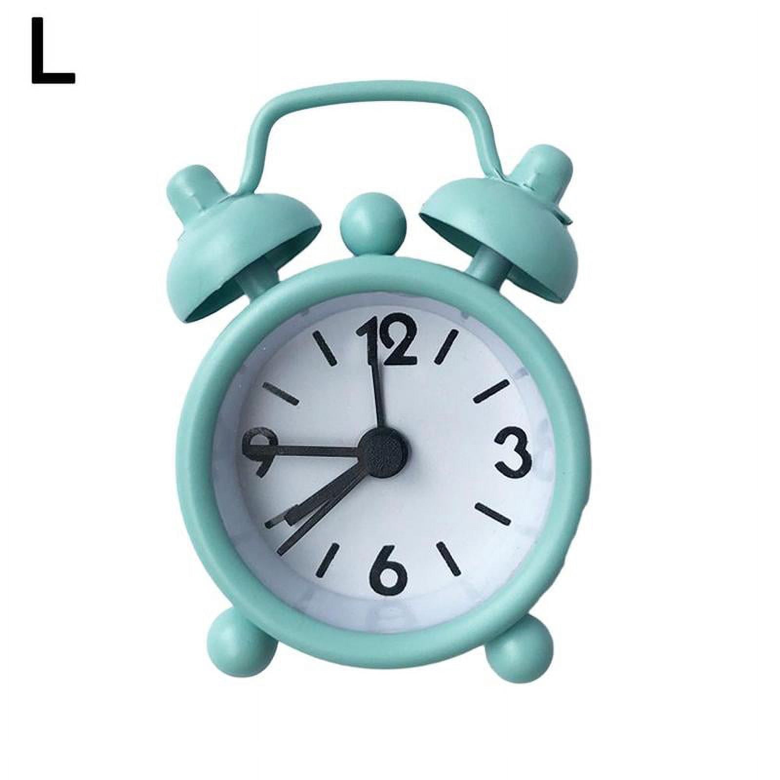 MUMQAQ Double Bell Quartz Mini Alarm Clock with Digital Display Portabl ...
