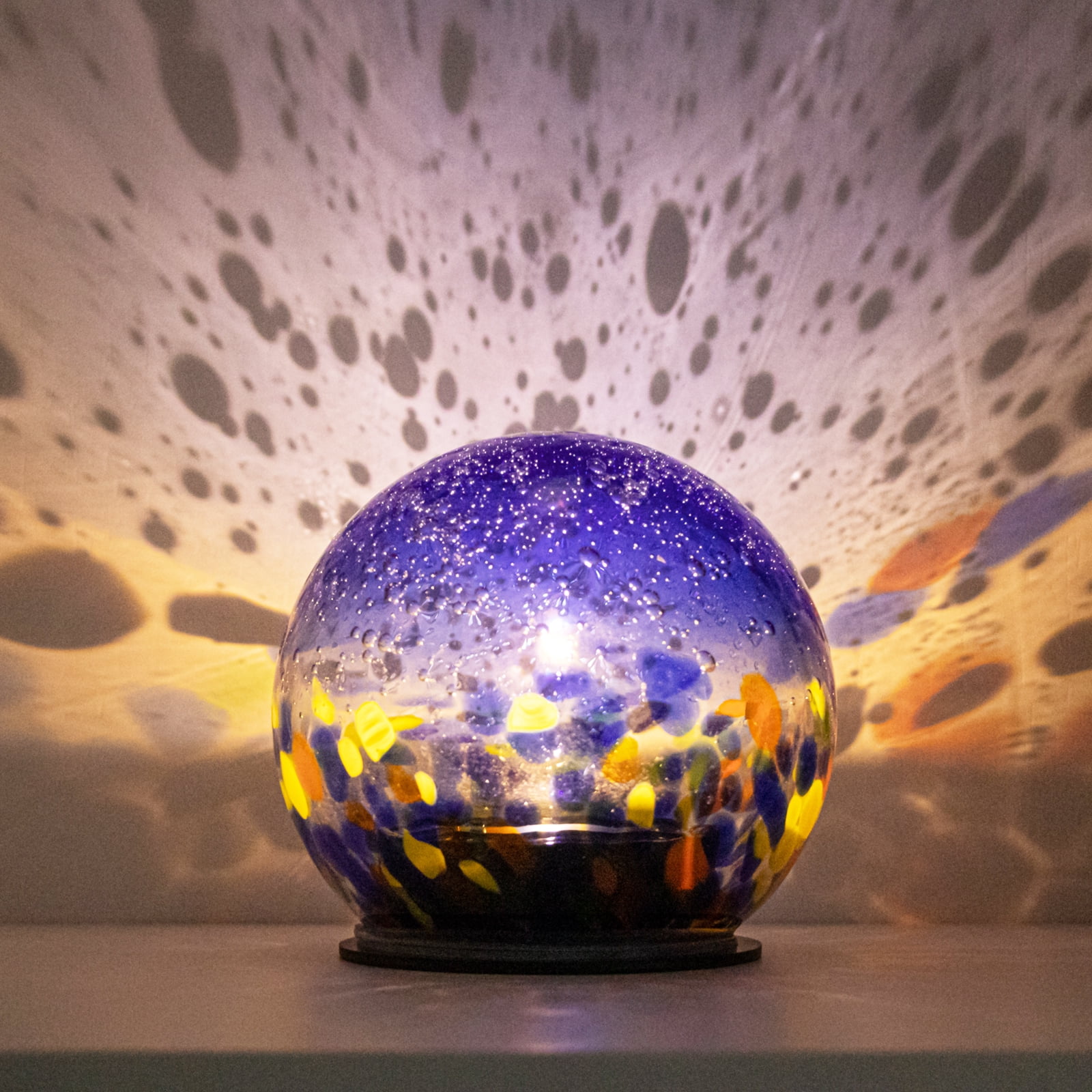 MUMTOP 4.30 Inches Blue Glass Gazing Ball, Waterproof, Solar Powered ...