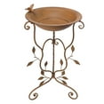 MUMTOP Large Vintage Metal Bird Bath with Stand, 4 inch Deep Bird Baths ...