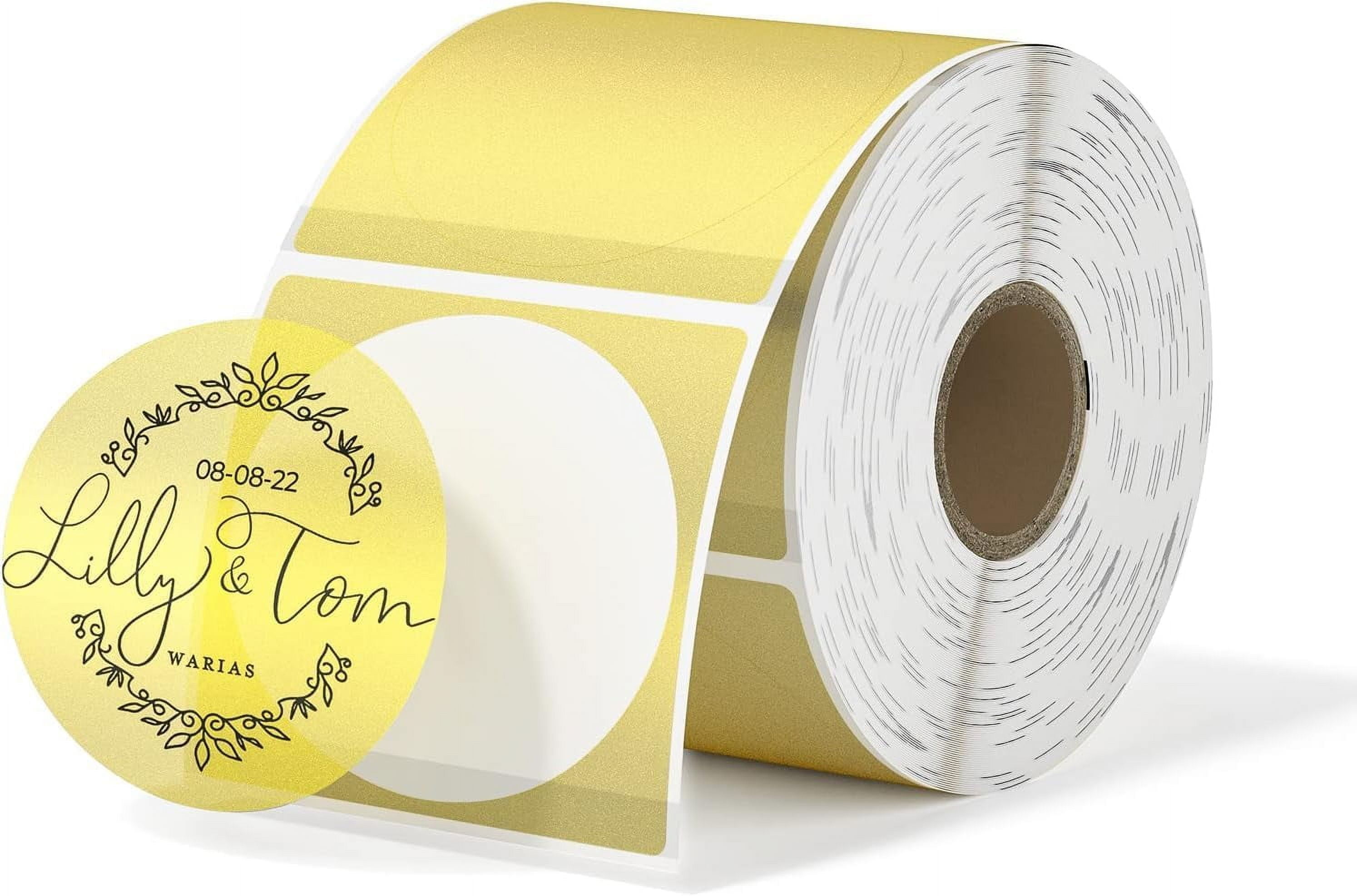MUNBYN 2 Inch (50.8X 50.8mm) Gold Transparent Thermal Labels, Round ...