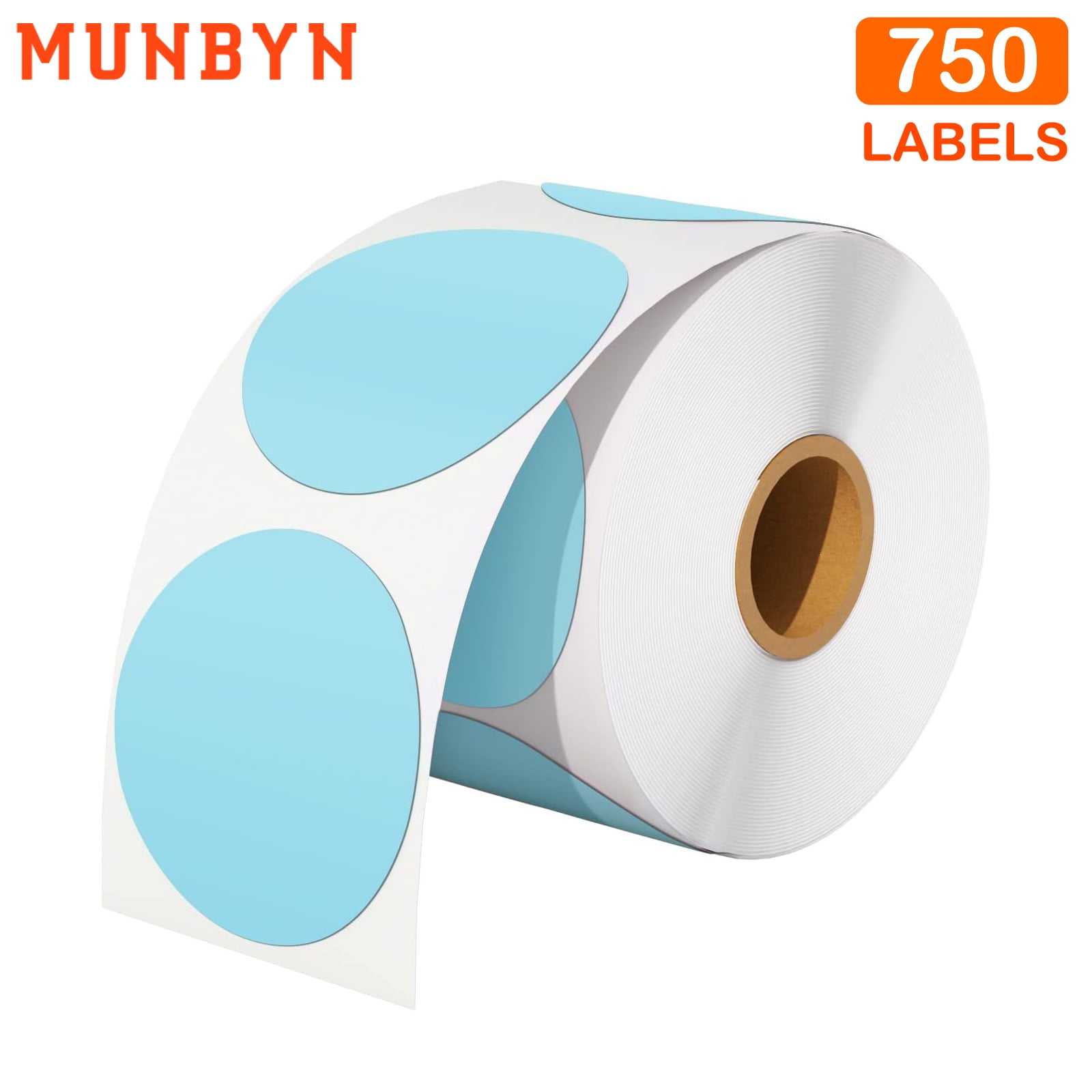 MUNBYN 2 Inch Blue Circle Thermal Sticker Labels, Self-Adhesive Round ...