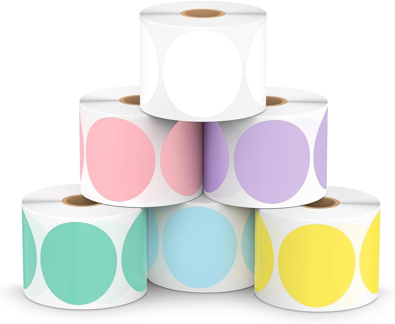 MUNBYN 2 Inch Brown Circle Thermal Sticker Labels, Self-Adhesive Round ...