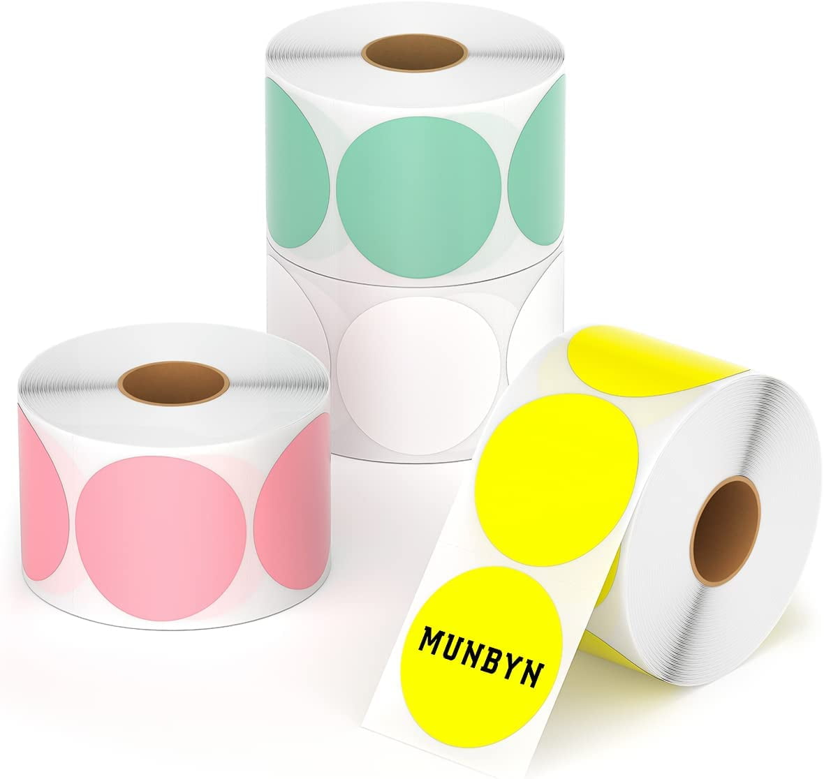 MUNBYN 2 Inch Brown Circle Thermal Sticker Labels, Self-Adhesive Round ...