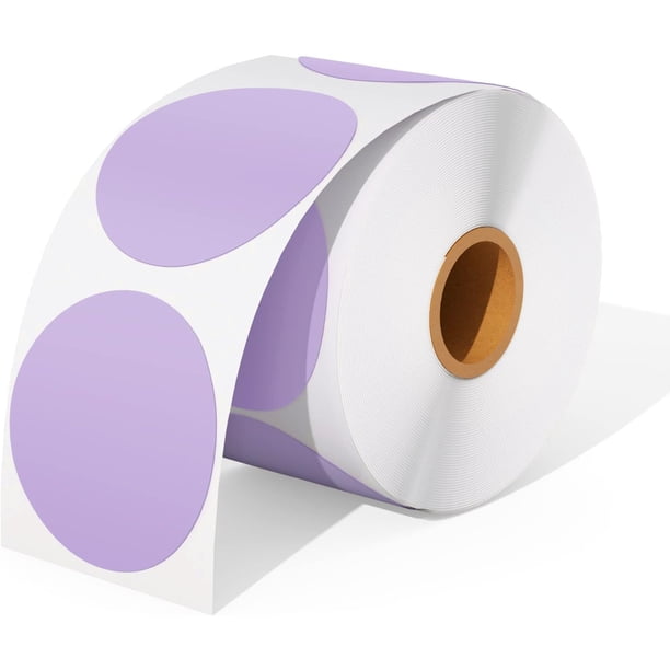 MUNBYN 2 Inch Lavender Purple Circle Thermal Sticker Labels, Self ...