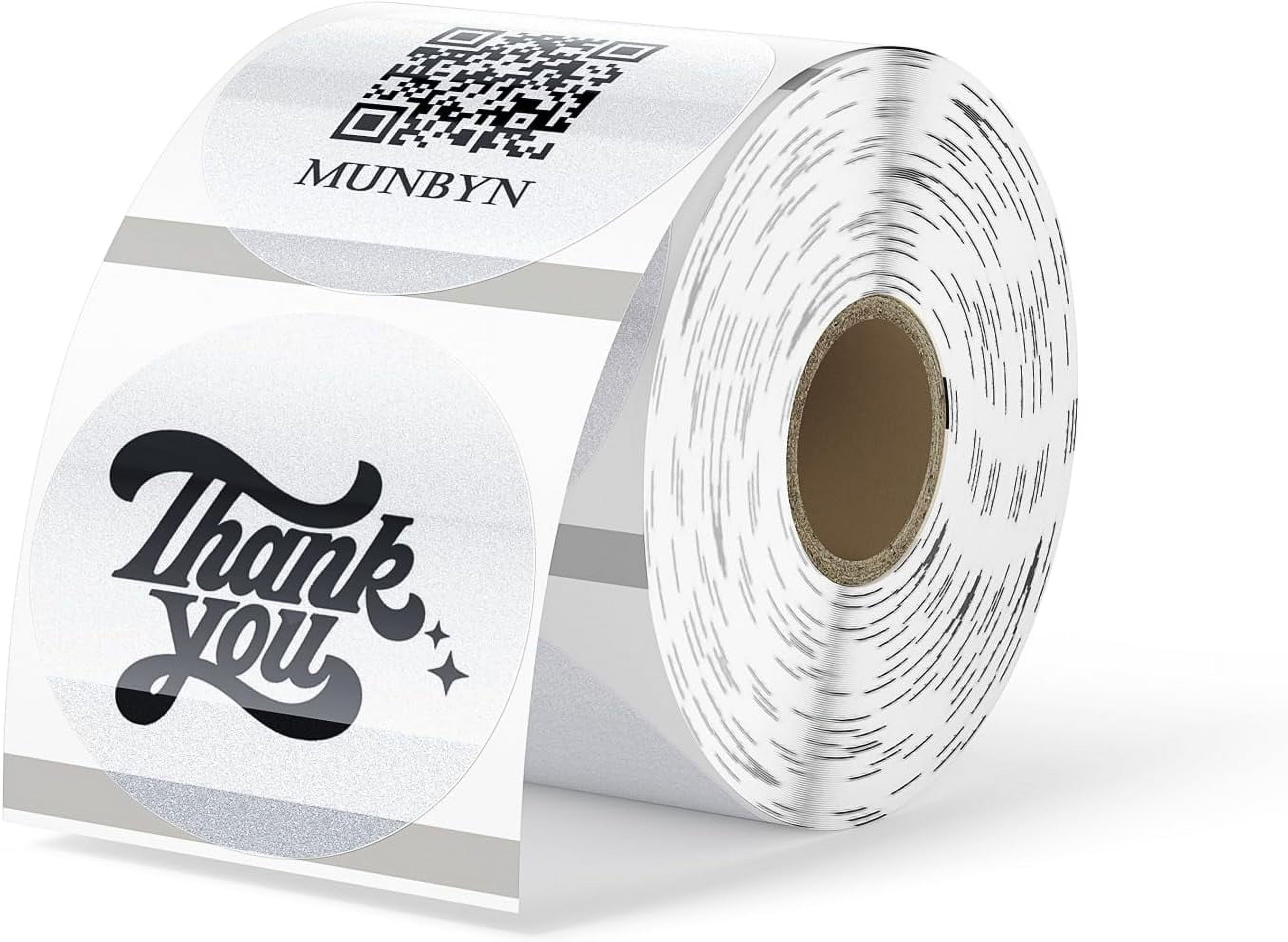 MUNBYN 2 Inch Transparent Round Thermal Labels, Self Adhesive Circle ...
