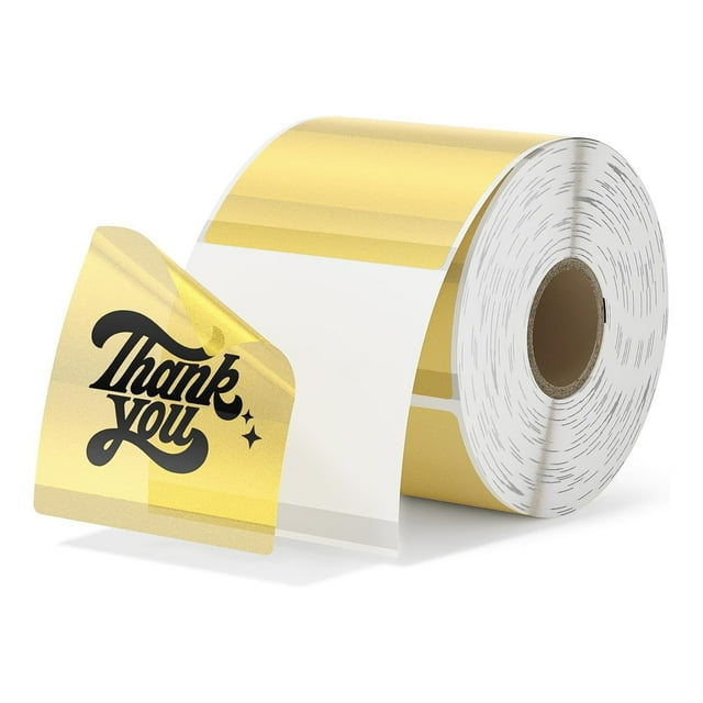 MUNBYN 2 x2 Inch Gold Transparent Thermal Labels, Square Fine Glitter ...