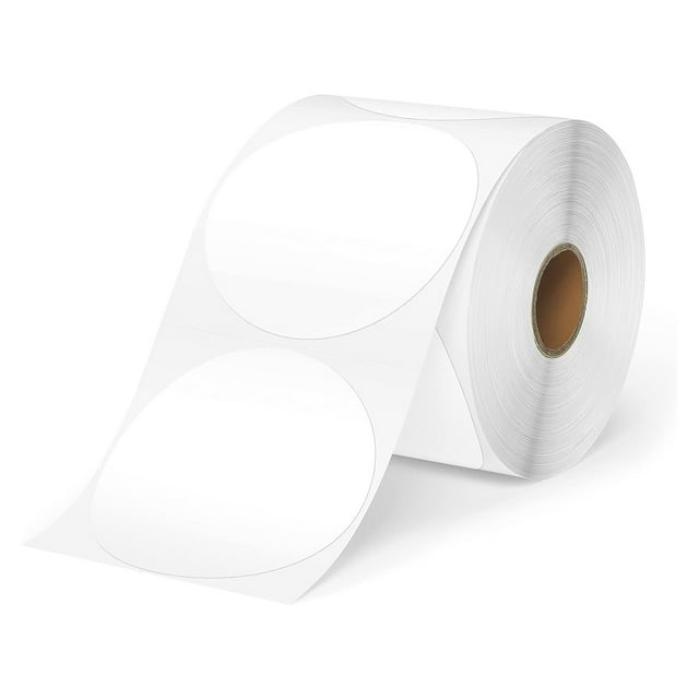 MUNBYN 3 Inch White Circle Thermal Sticker Labels, Self-Adhesive Round ...