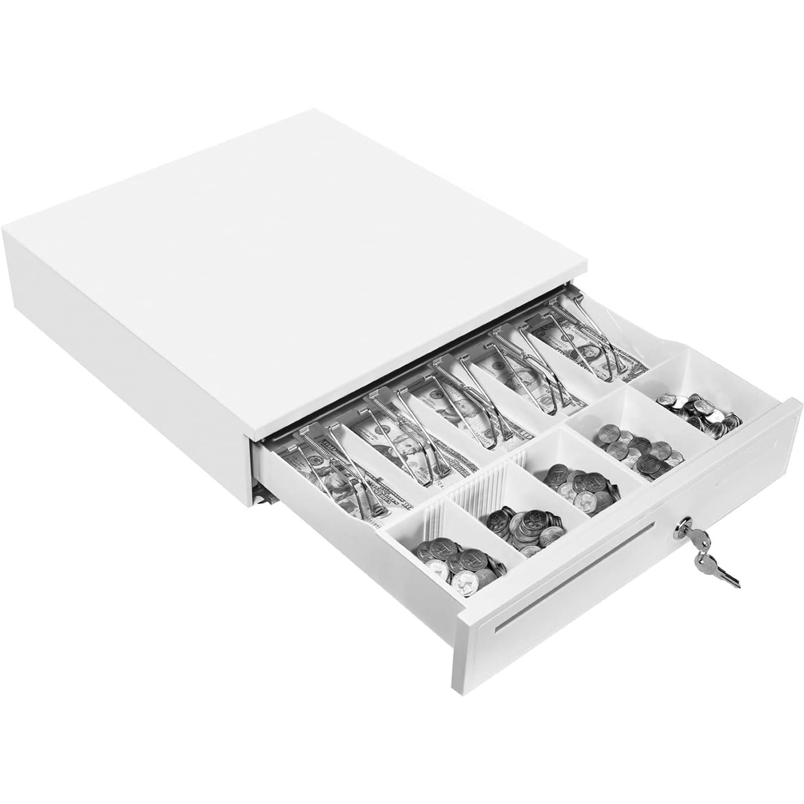 Munbyn Cash Drawer,16" Wide 5 Bill/5 Coin Tray and square, RJ11/RJ12 ...