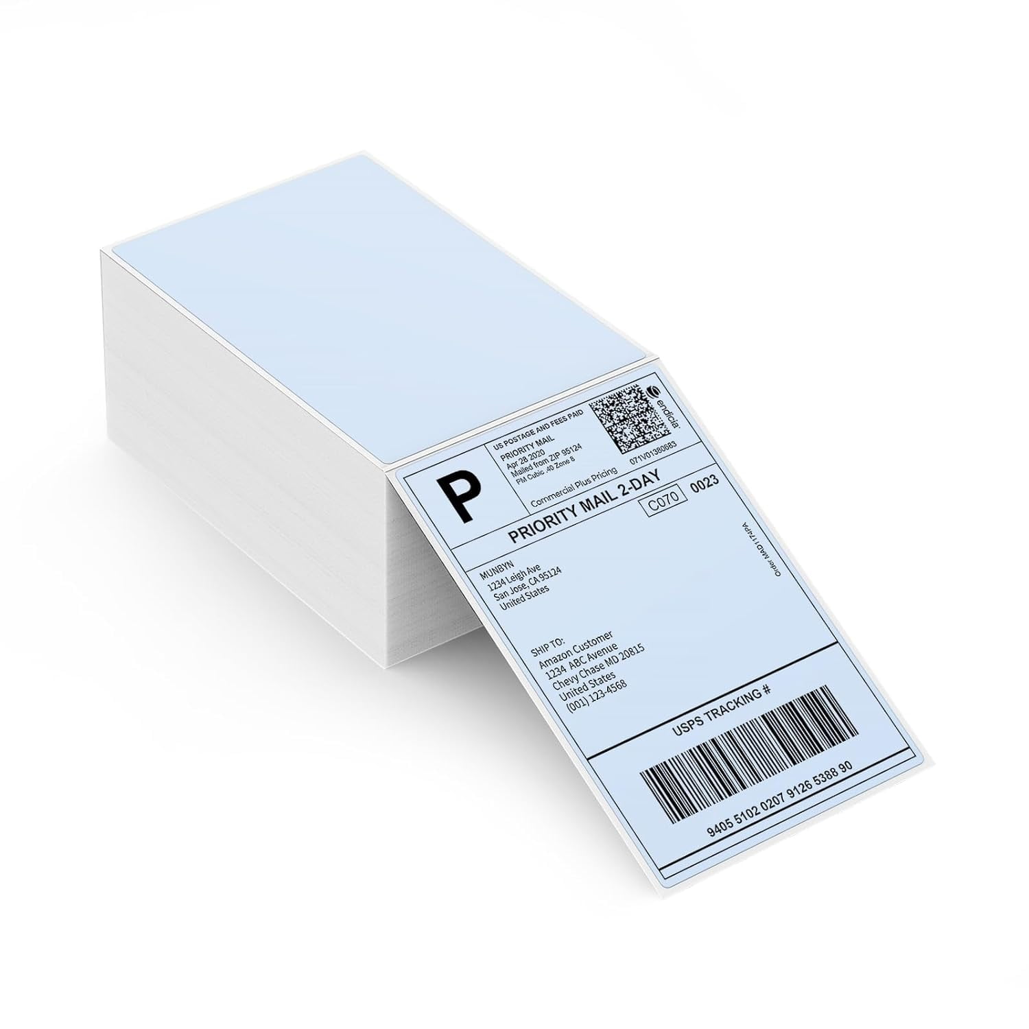MUNBYN Blue 4x6 Inch Direct Thermal Labels, 500 Labels/Stacks, Fanfold ...