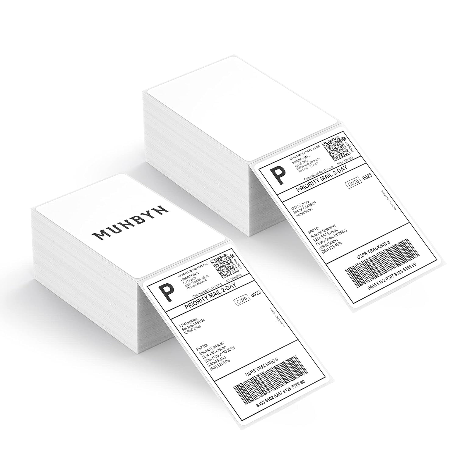 Munbyn Blue 4x6 Inch Direct Thermal Labels 500 Labelsstacks Fanfold Shipping Label Paper For