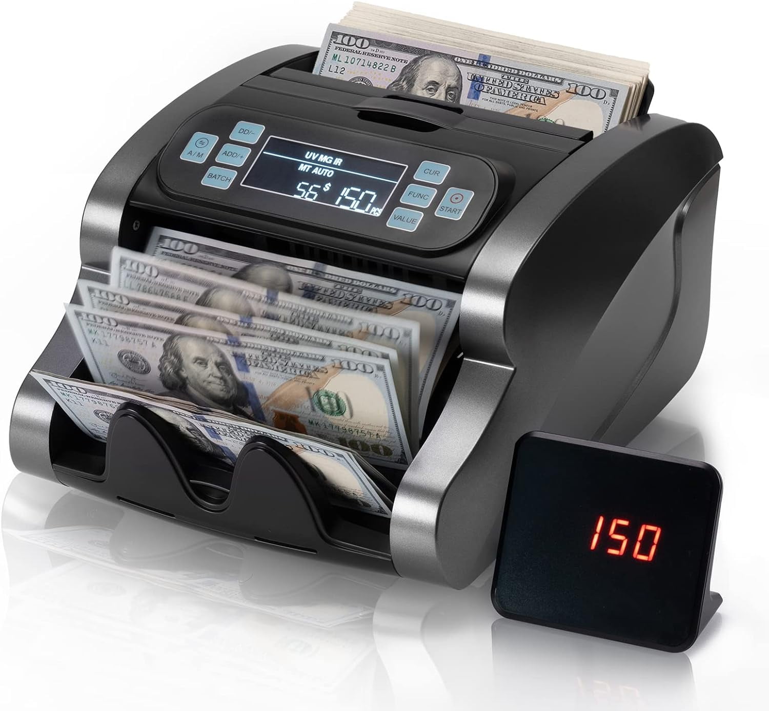 MUNBYN Multiple Modes Money Counter Machine, 1300 Bills/min, Black ...