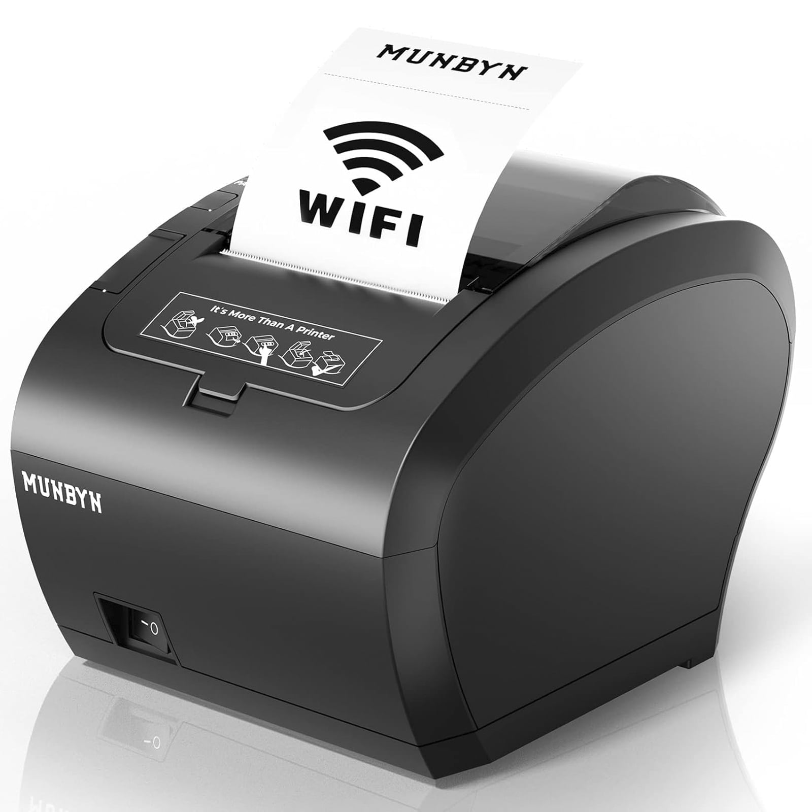 MUNBYN WiFi & USB 80mm POS Receipt Printer, Compatible with Square, Mac ...