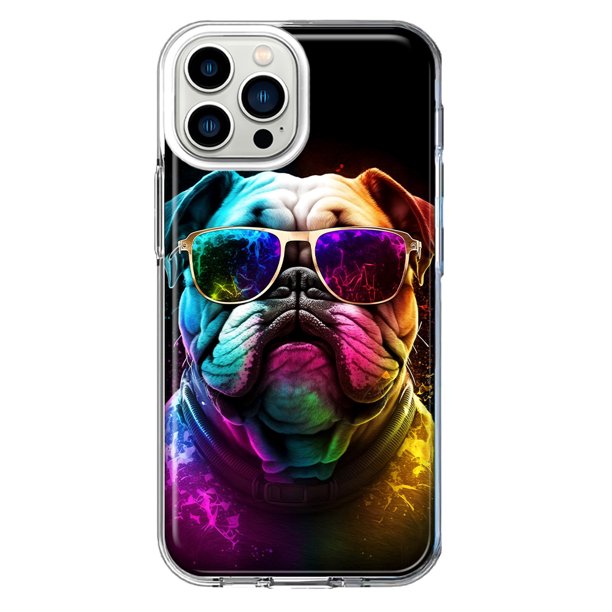 MUNDAZE Apple iPhone 13 Pro Max Neon Rainbow Glow Bulldog Shockproof ...