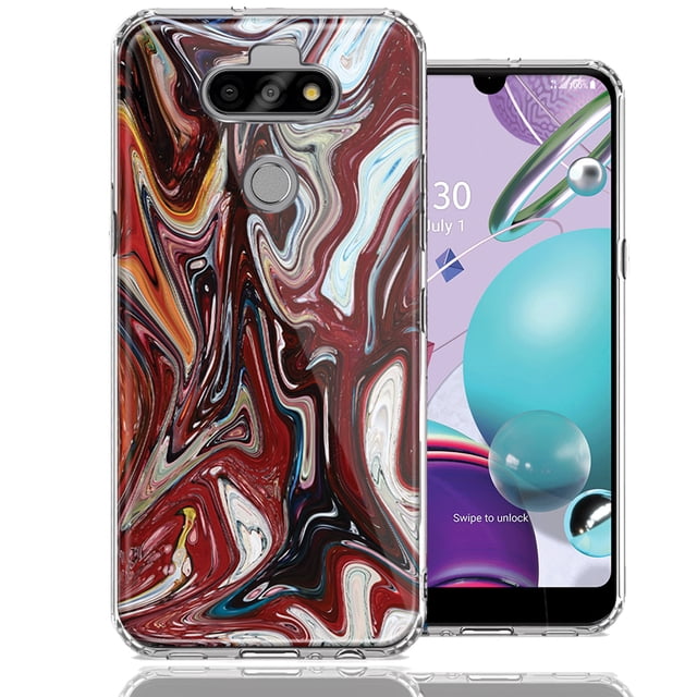 MUNDAZE For LG Aristo 5/K31/Fortune 3 Red White Abstract Design Double ...