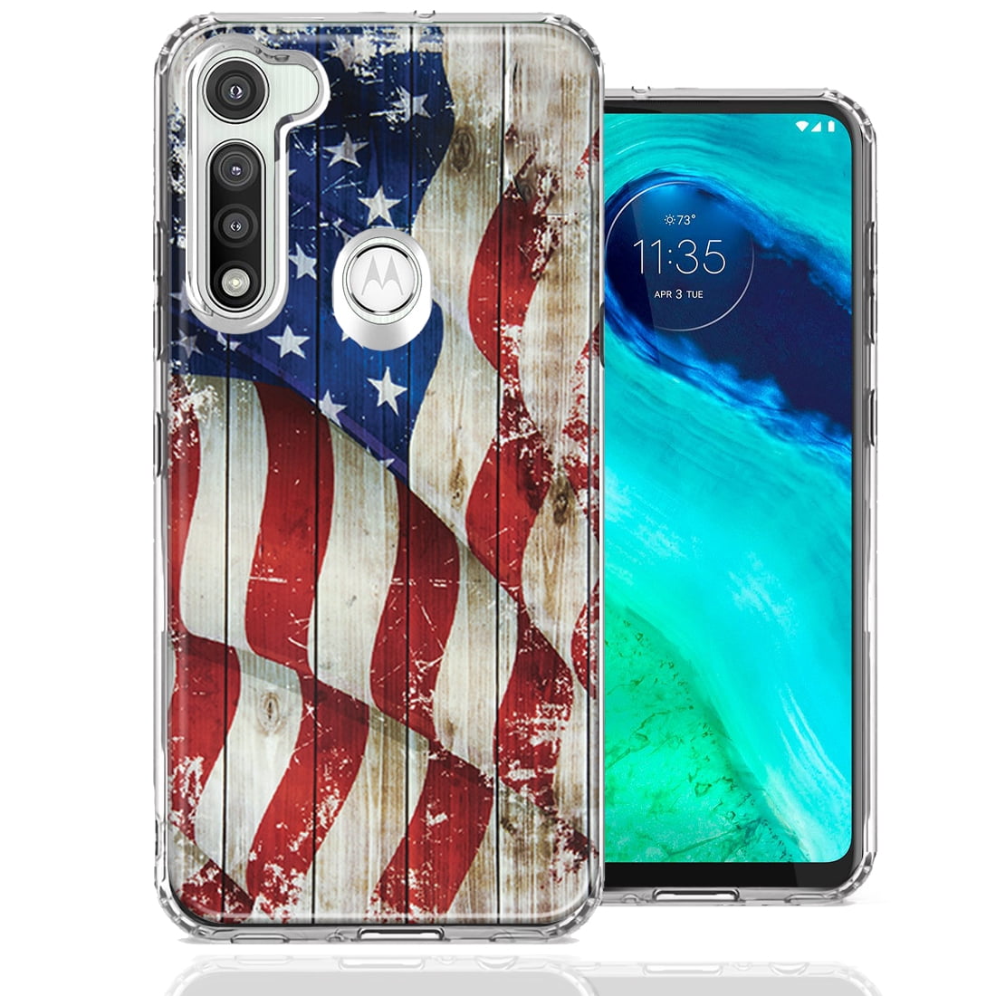MUNDAZE For Motorola Moto G Fast Vintage American Flag Design Double ...