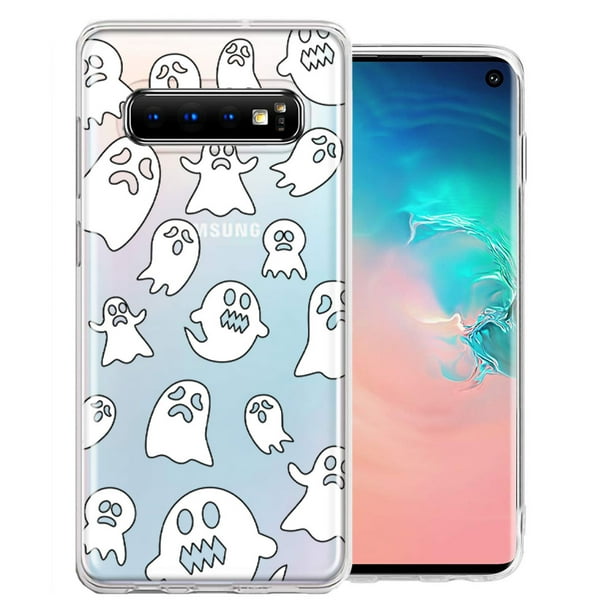 MUNDAZE For Samsung Galaxy S10 Plus Halloween Spooky Ghost Design Double Layer Phone Case Cover ...