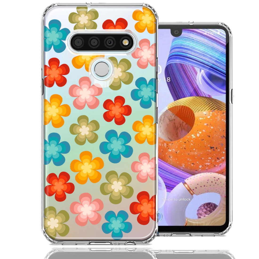 MUNDAZE LG Stylo 6 Groovy Gradient Retro Color Flowers Double Layer ...