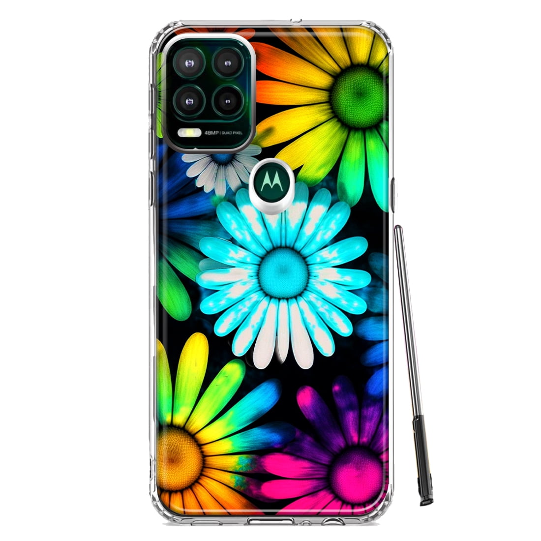 MUNDAZE Motorola Moto G Stylus 5G Neon Rainbow Daisy Glow Colorful ...