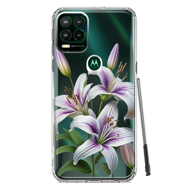MUNDAZE Motorola Moto G Stylus 5G White Lavender Lily Purple Lilies ...