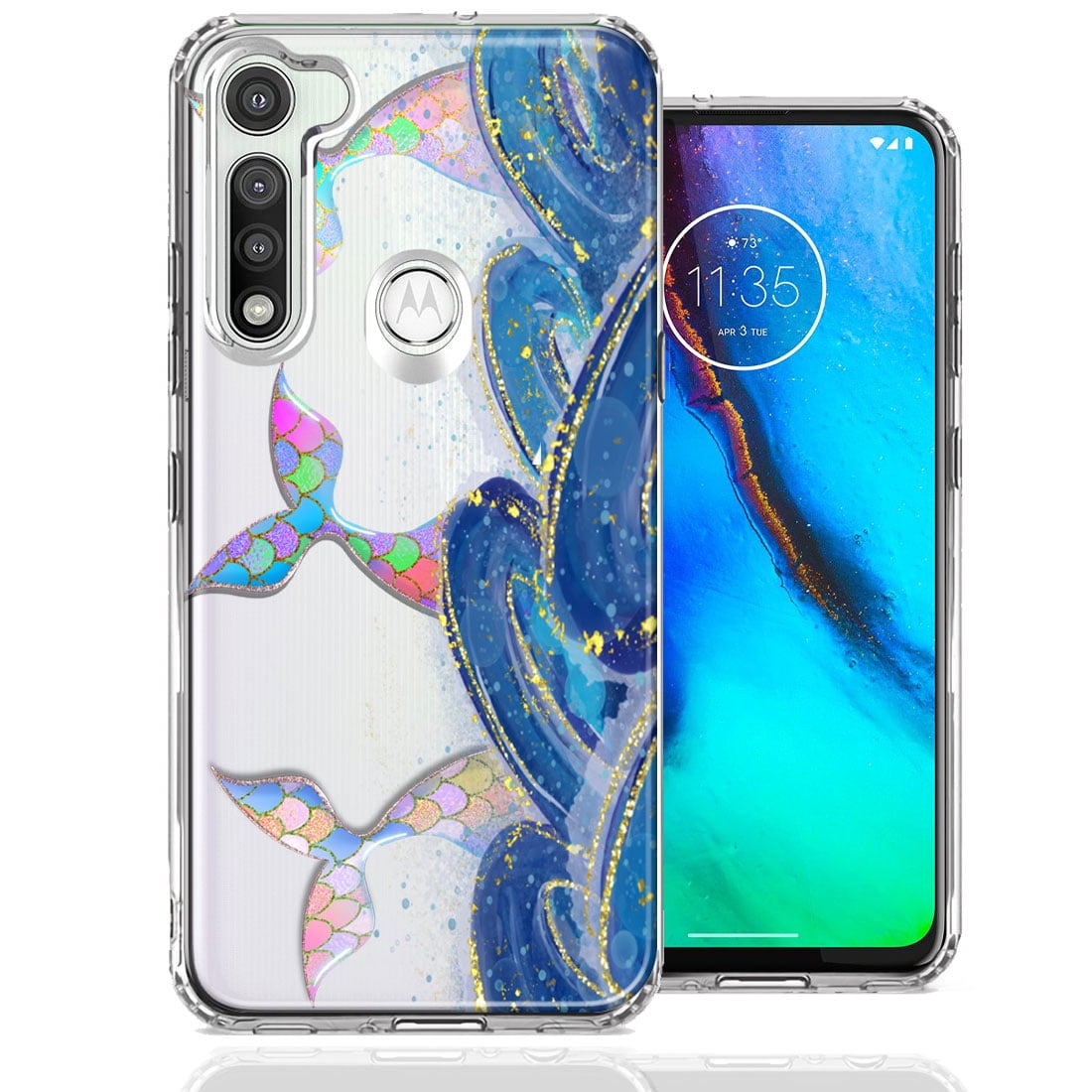 MUNDAZE Motorola Moto G Stylus Rainbow Mermaid Tails Scales Ocean Waves ...