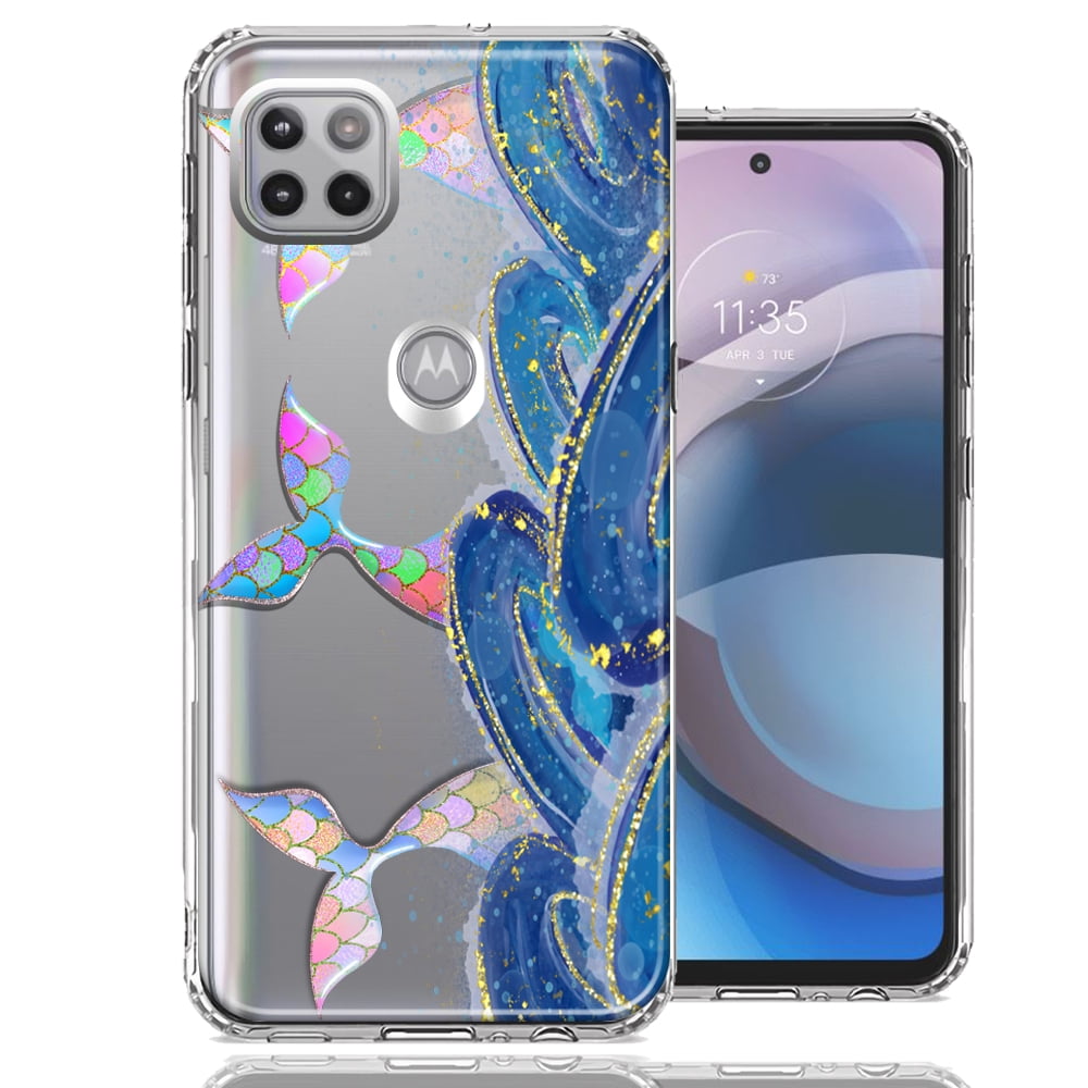 MUNDAZE Motorola One 5G Ace Rainbow Mermaid Tails Scales Ocean Waves ...