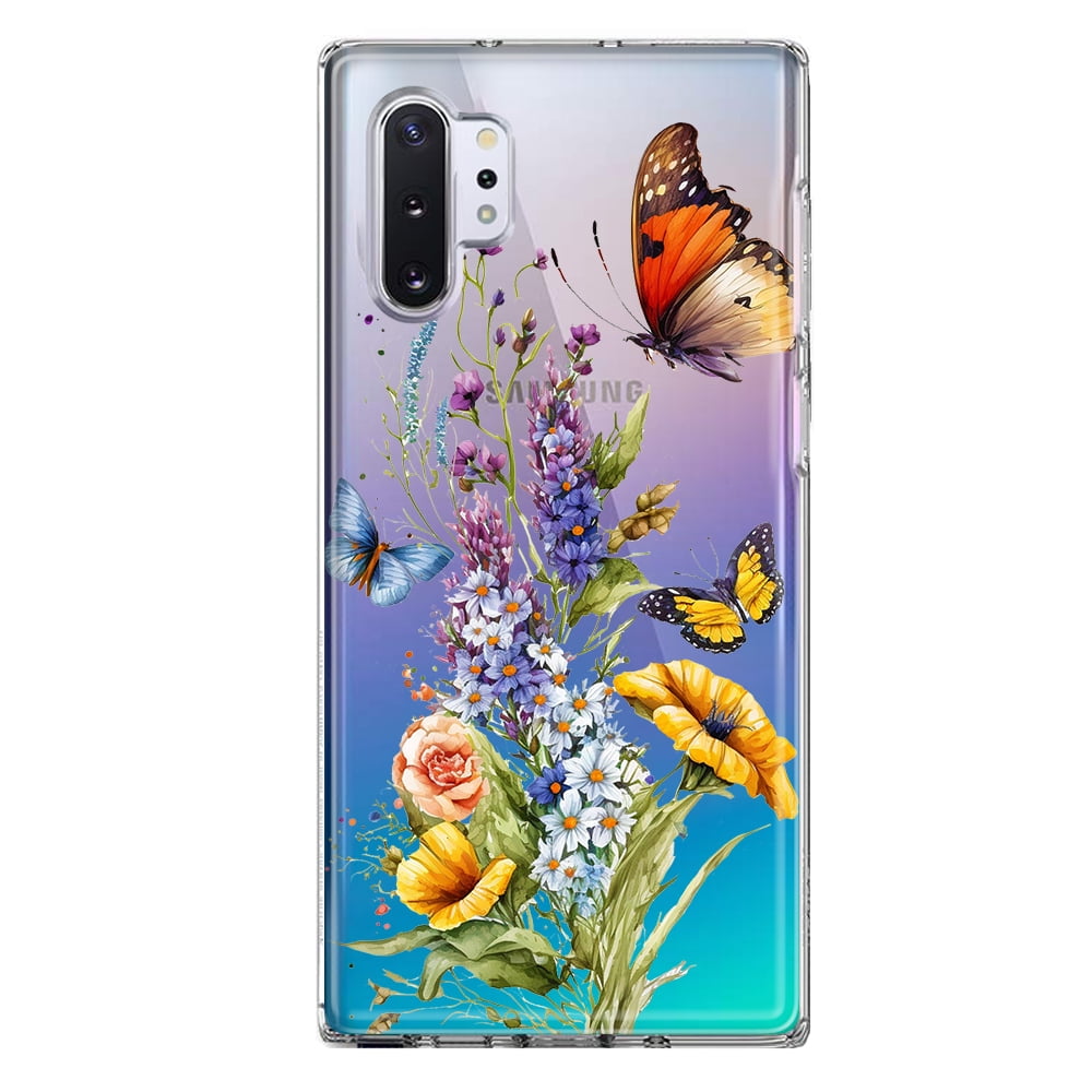 MUNDAZE Samsung Galaxy Note 10 Yellow Purple Spring Flowers Butterflies ...