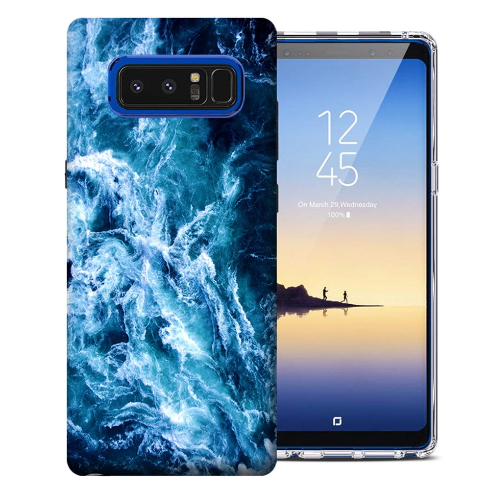 MUNDAZE Samsung Galaxy Note 9 Deep Blue Ocean Waves Design TPU Gel ...