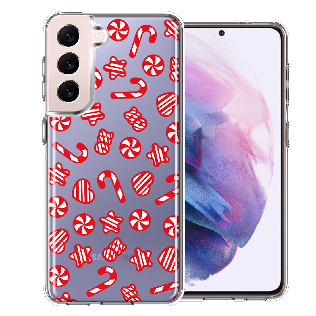 MUNDAZE Samsung Galaxy S22 Plus Christmas Winter Red White Peppermint ...