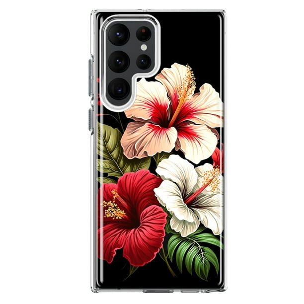 MUNDAZE Samsung Galaxy S22 Ultra Pink Red Hibiscus Wild Flowers Floral ...